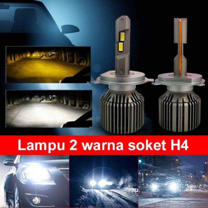 Jual LAMPU LED HEADLAMP FOGLAMP MOBIL H4 H11 H7 HB3(9005) HB4(9006) X9 ECO9 3 WARNA PUTIH ...