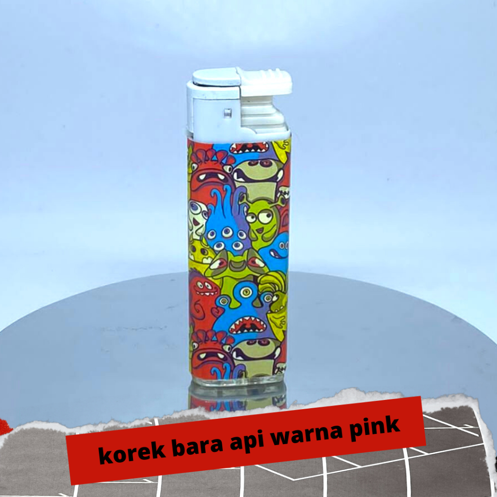 Jual [Bisa COD] [No PO] Doodle Pink Flame Korek Bara Api Warna Pink ...