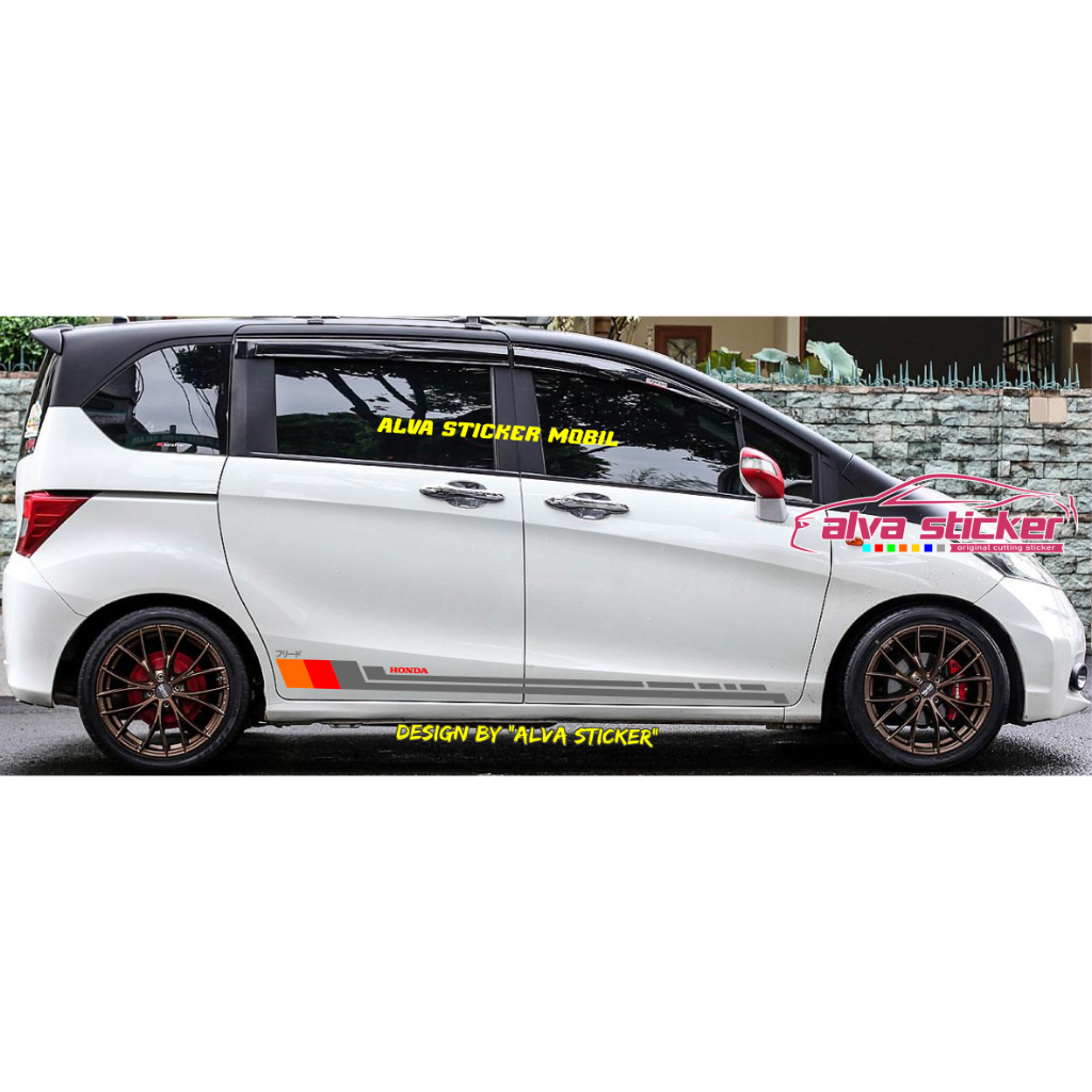 Jual new design sticker freed stiker honda freed list stripe jdm kanji ...