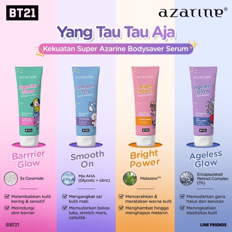 Jual Azarine x BT21 Body Guard Moisturizer Sunscreen Serum 100ml | Body ...