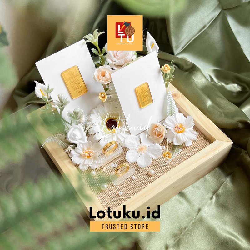 Jual kotak box tempat mahar Logam Mulia LM akrilik | pernikahan wedding ...