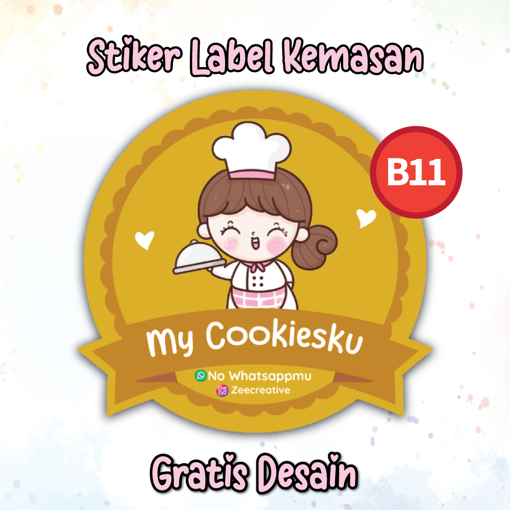 Jual Stiker Label Makanan Custom Logo Gratis Desain | Shopee Indonesia