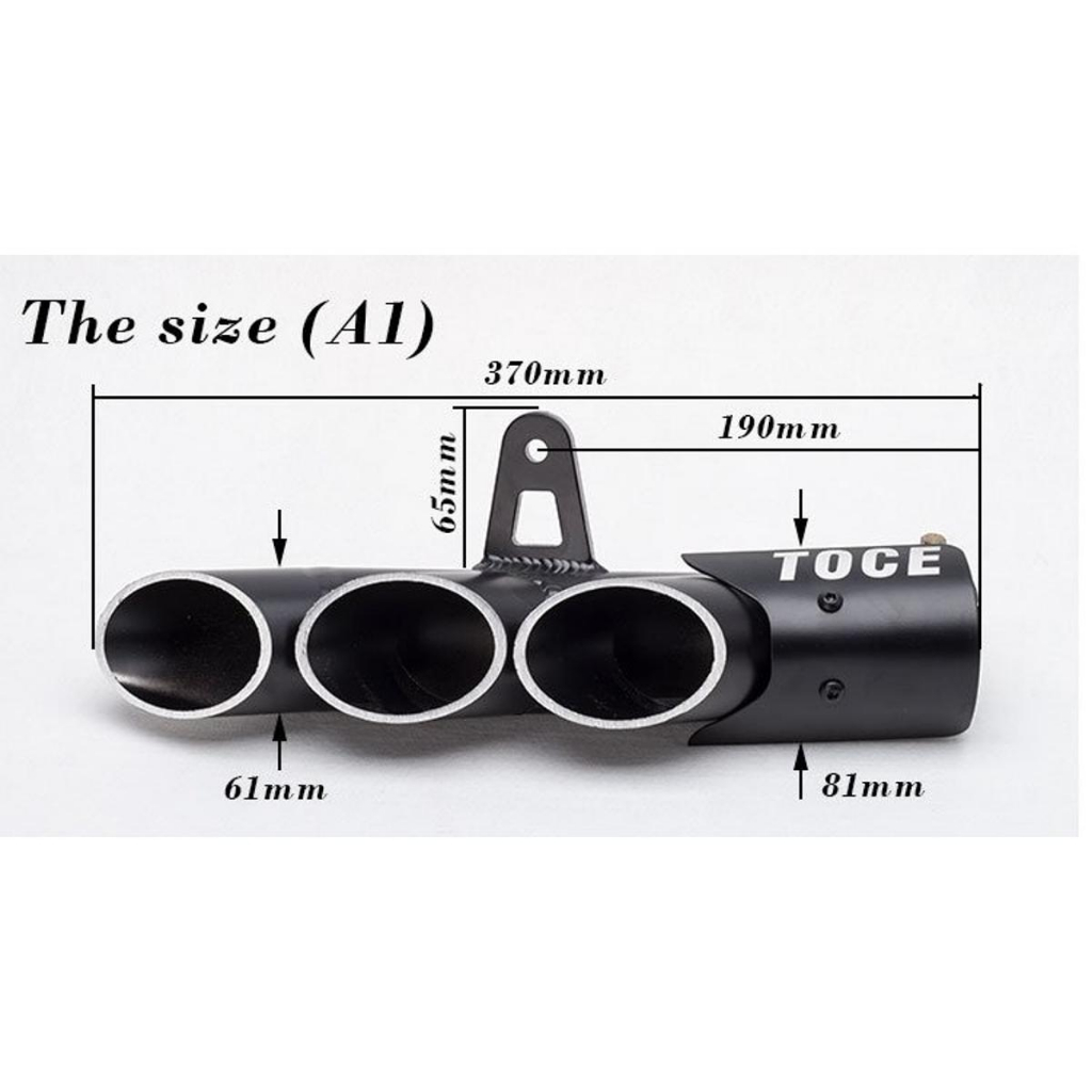 Jual Silencer Knalpot Toce Black Keluar 3 Lubang | Shopee Indonesia