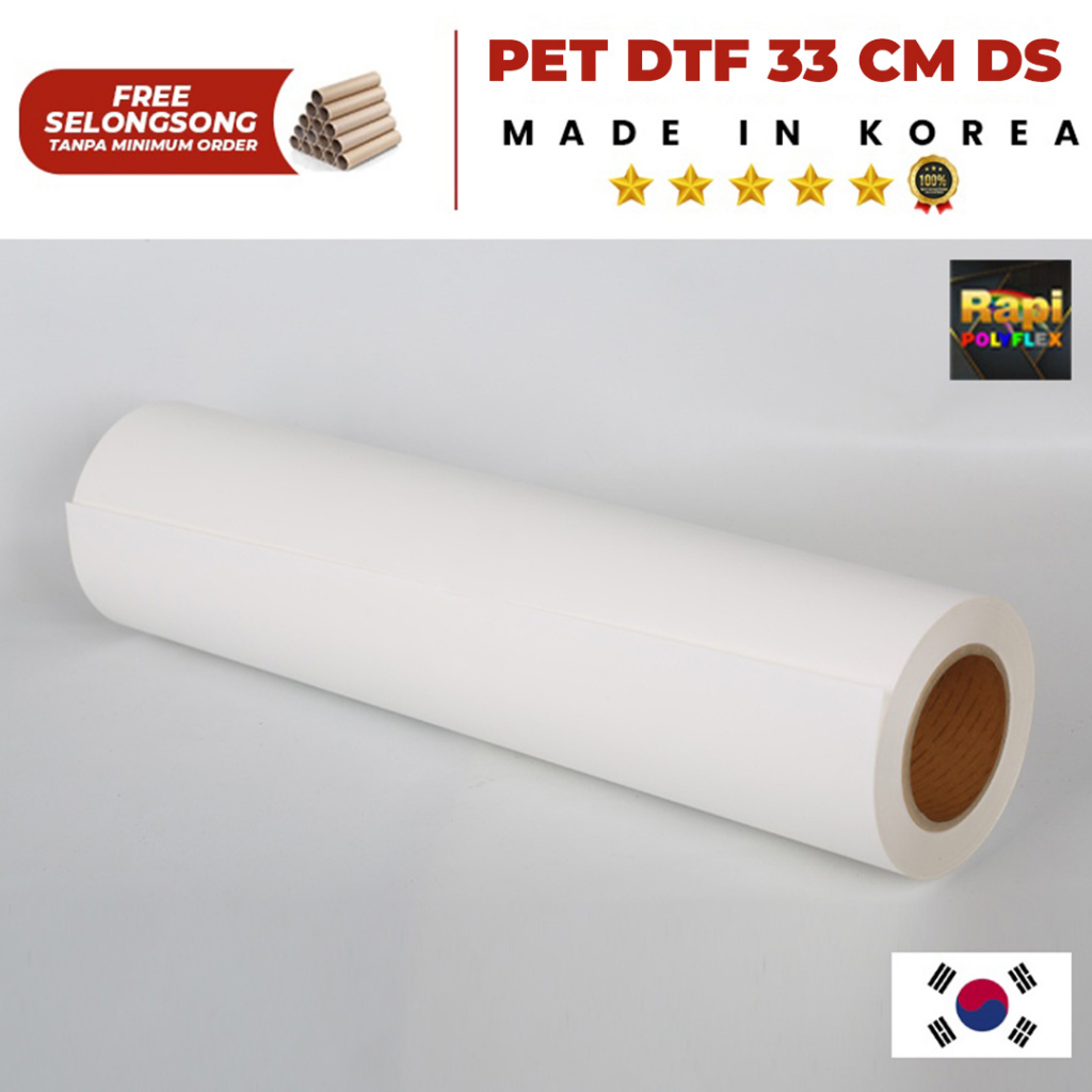 Jual KERTAS TRANSFER FILM DTF 33 CM ROLL PREMIUM PET FILM Double Side (Doff) | Shopee Indonesia