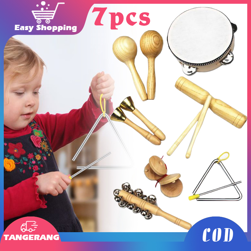 Jual 7pcs Alat Musik Perkusi Anak Alat Musik Drum Mainan Alat Perkusi ...
