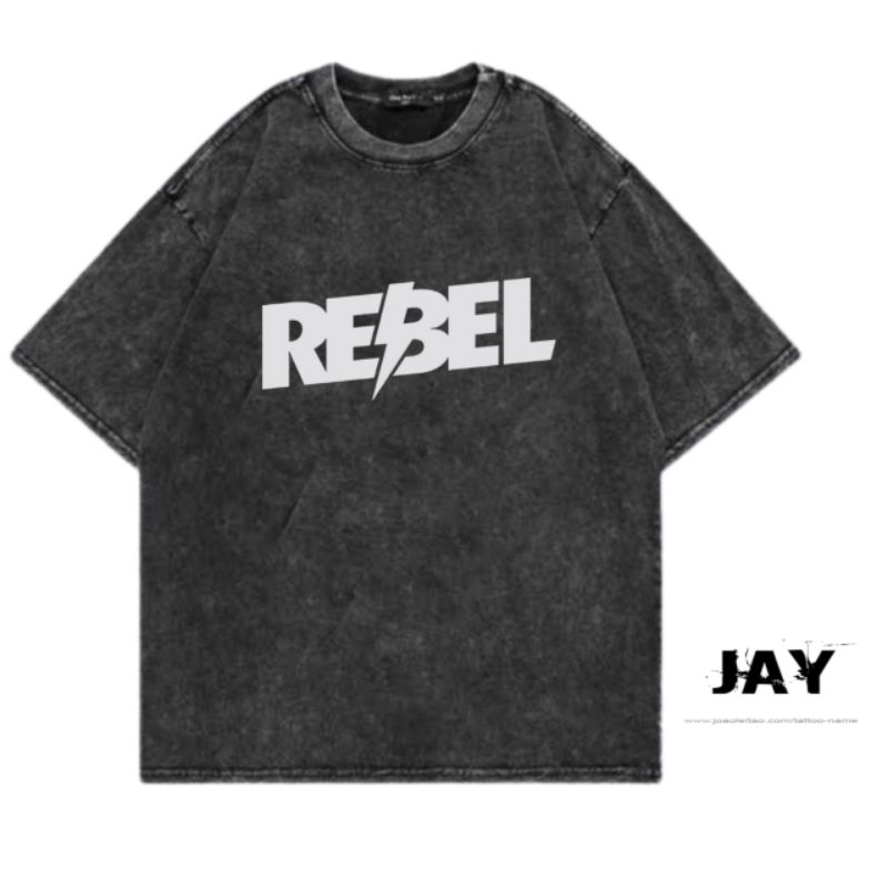 Jual Kaos Washed Oversize REBEL Pria & Wanita / Kaos Washed kris / Kaos ...