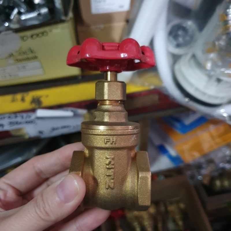 Jual stop kran gate valve kuningan kitz | Shopee Indonesia