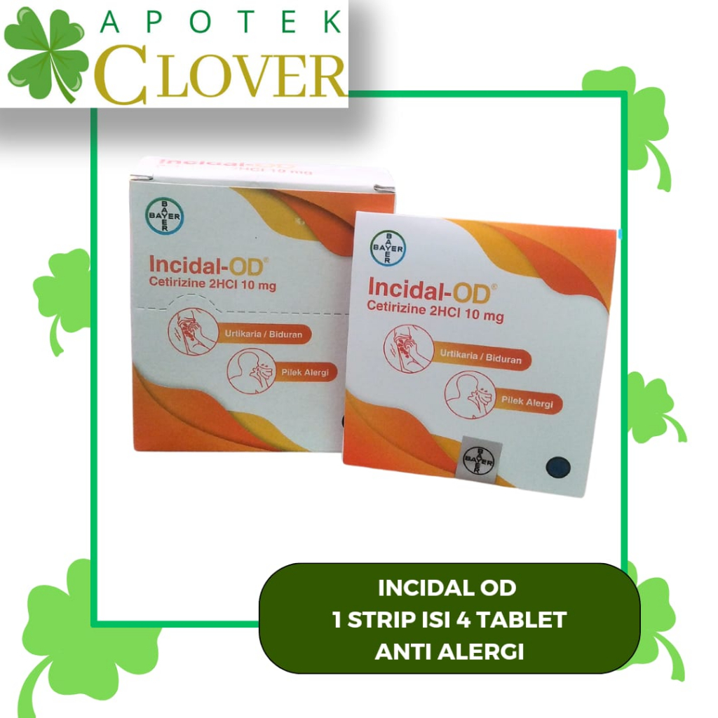 Jual INCIDAL OD, 1 strip isi 4 tablet, obat pereda alergi | Shopee ...