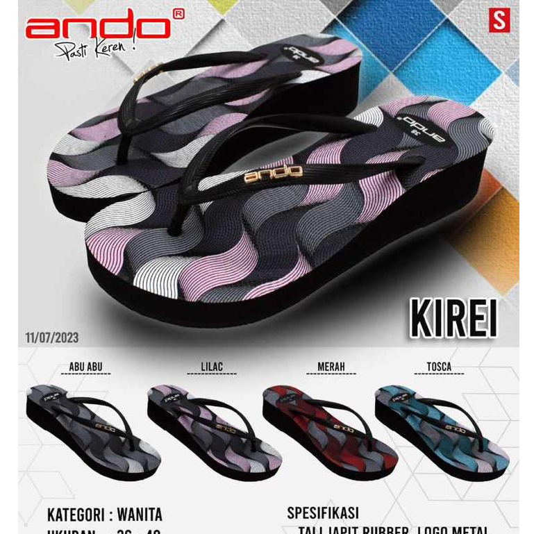 Jual Ando Kirei TERBARU Sandal Wedges Wanita Premium Sendal Jepit ...