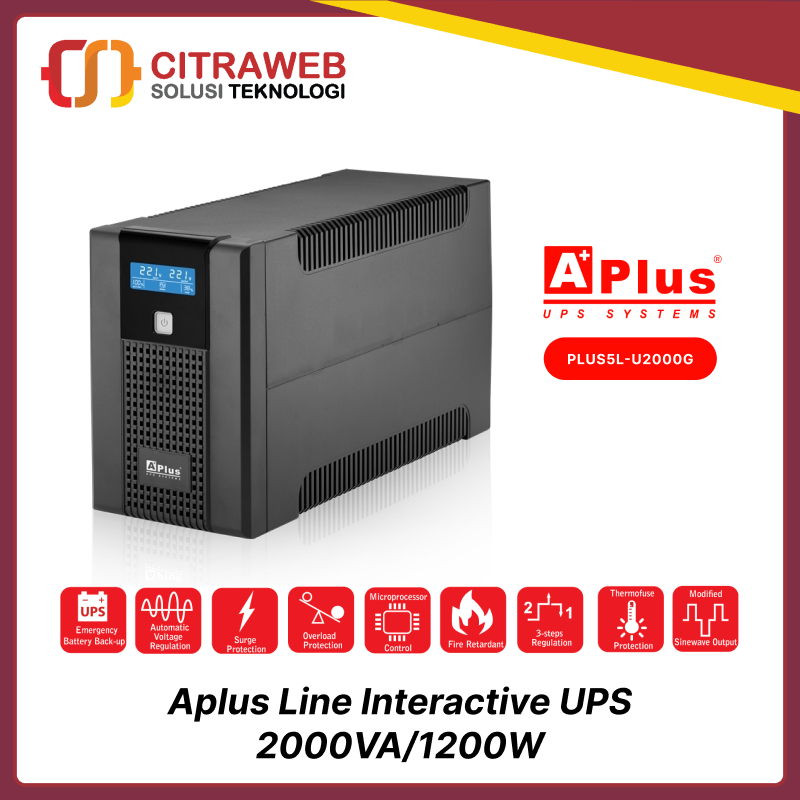 Jual Aplus Line Interactive UPS 2000VA 1200W | Shopee Indonesia