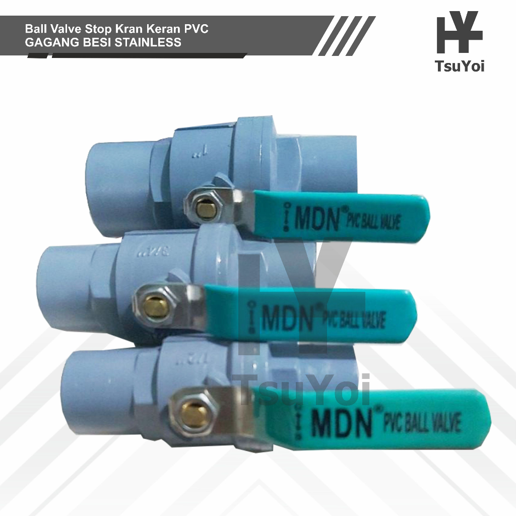 Jual Ball Valve Stop Kran Keran PVC GAGANG BESI STAINLESS - MDN ...