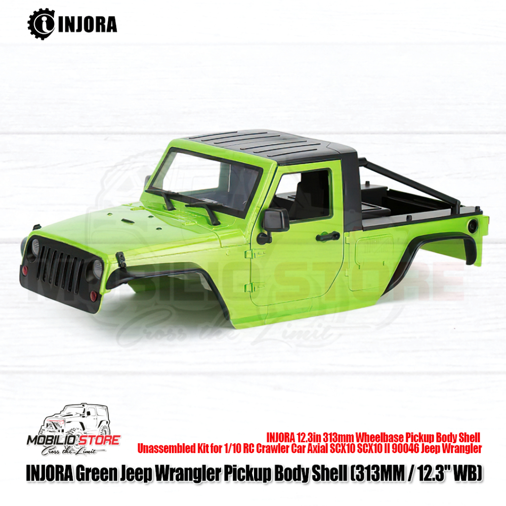 Jual Injora Jeep Wrangler Pickup Body Shell 313 mm Wheelbase | Shopee Indonesia