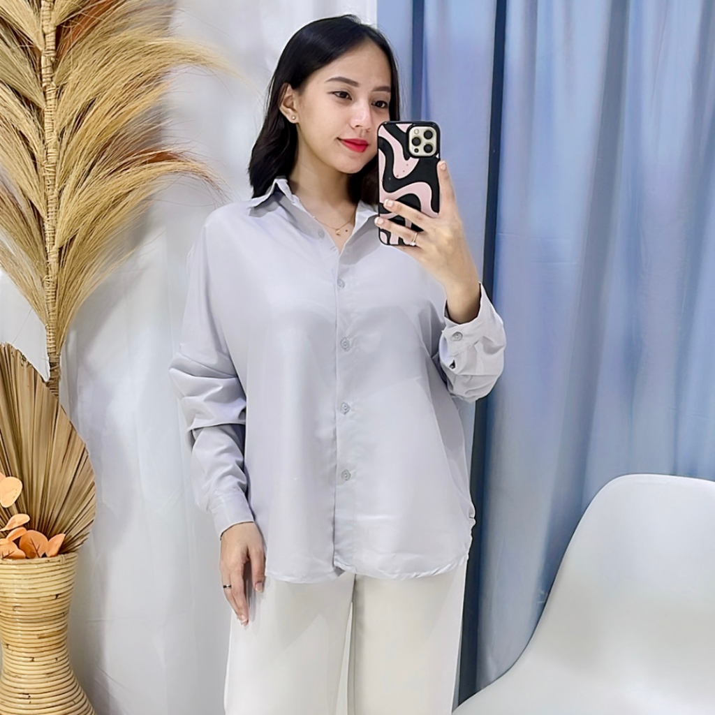 Jual RX FASHION - Dexy Loose Oversize XXL Shirt Katun Poly / Kemeja ...