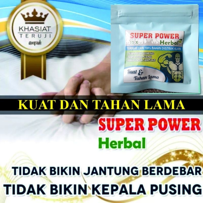 Jual obat kuat pria tahan lama herbal alami( super power)1 sachet isi 3 kapsul | Shopee Indonesia