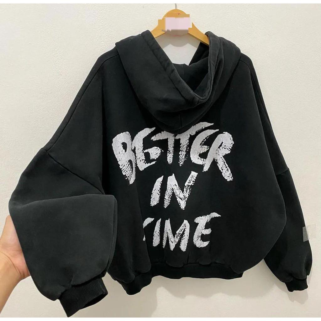 Jual XXL BETTER IN TIME ZIPPER JAKET HOODIE JUMPER UNISEX - JAKET HODIE ...