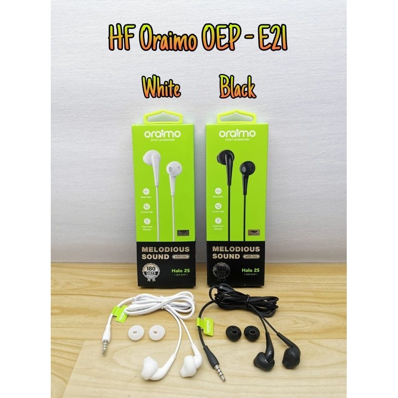 Jual Handsfree Earphone Oraimo OEP-E21 Headset Oraimo Melodius Sound With Mic | Shopee Indonesia