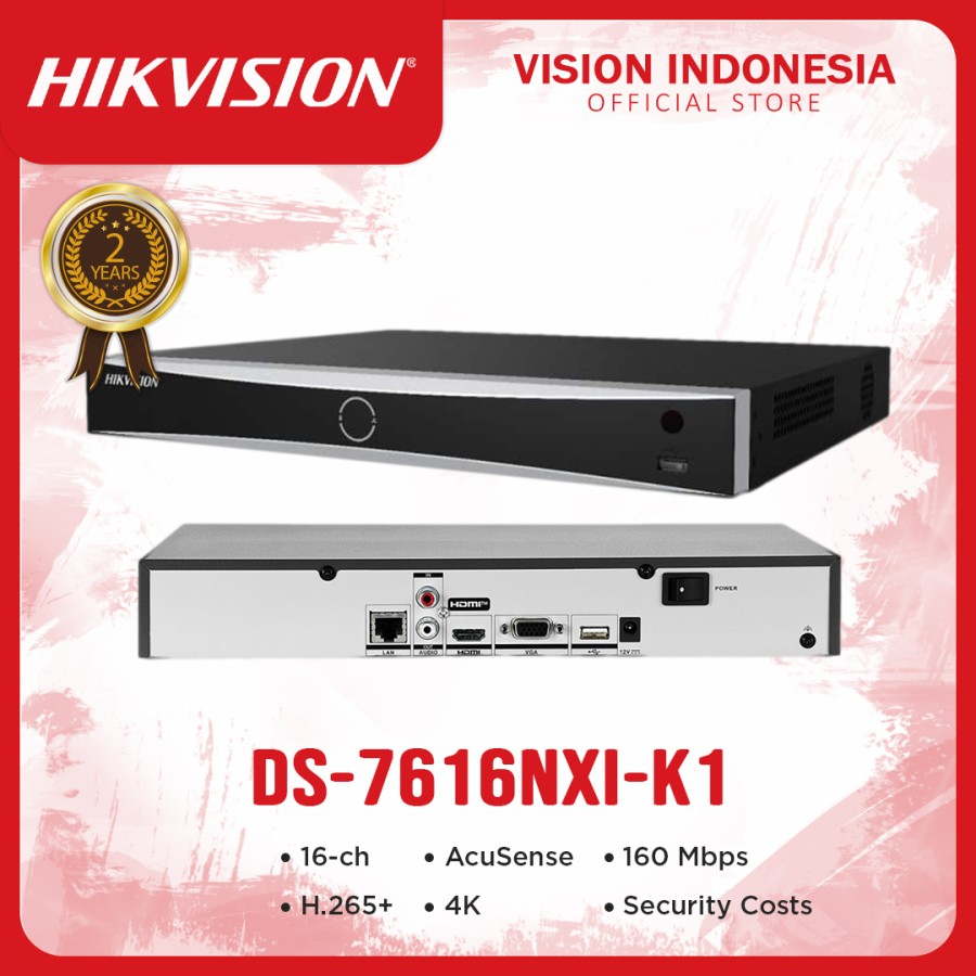 Jual HIKVISION DS-7616NXI-K1 NVR 16Channel AcuSense 4K Face Detection | Shopee Indonesia