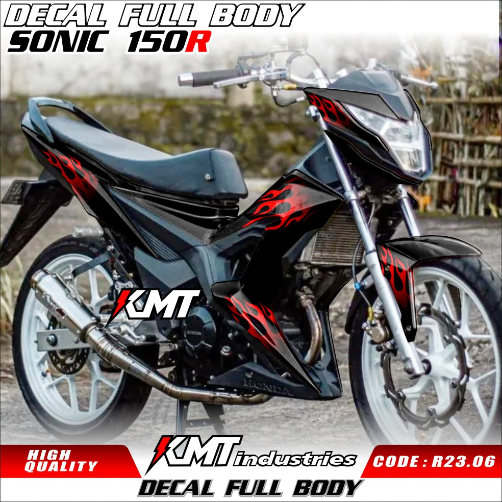Jual Decal Sticker Variasi Fullbody Honda Sonic 150R Motif api hot ...
