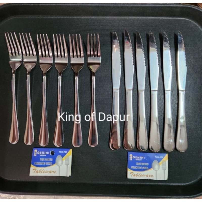 Jual Garpu / Pisau Steak Knife Fork GEMINI High Quality Stainless Steel ...