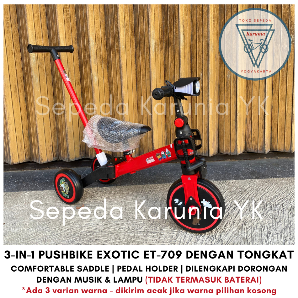 Jual Balance Bike Exotic ET-709 | 3-in-1 Pushbike Push Bike & Sepeda ...