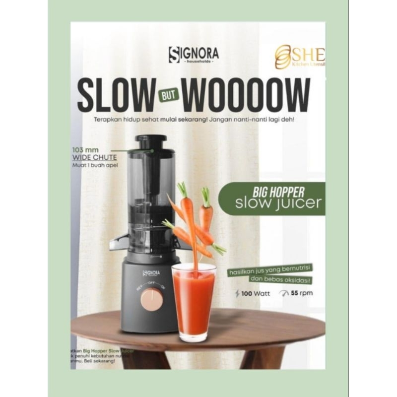 Jual Slow Juicer Signora Big Hopper Signora Cold Press Juicer Buah ...