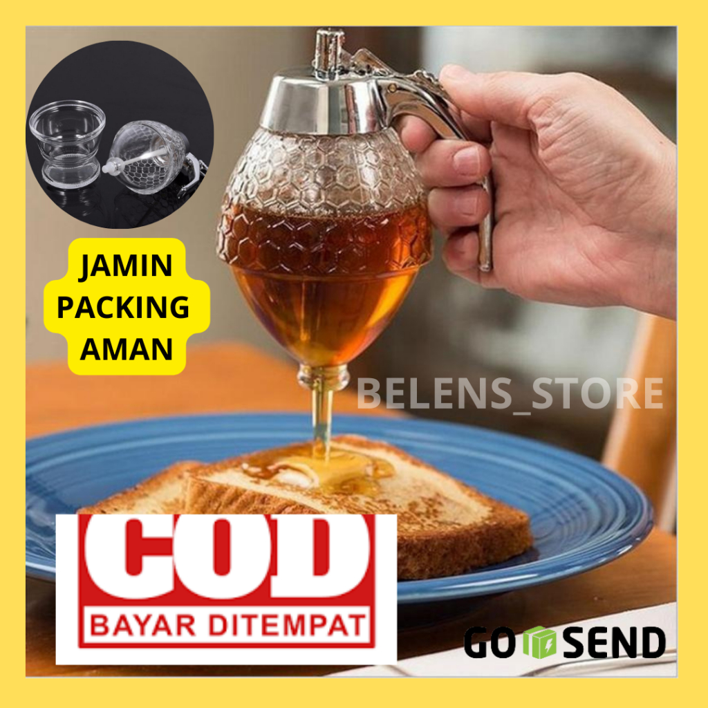Jual Wadah Botol Jar Tempat Cangkir Madu Dari kaca Lubang bawah ...