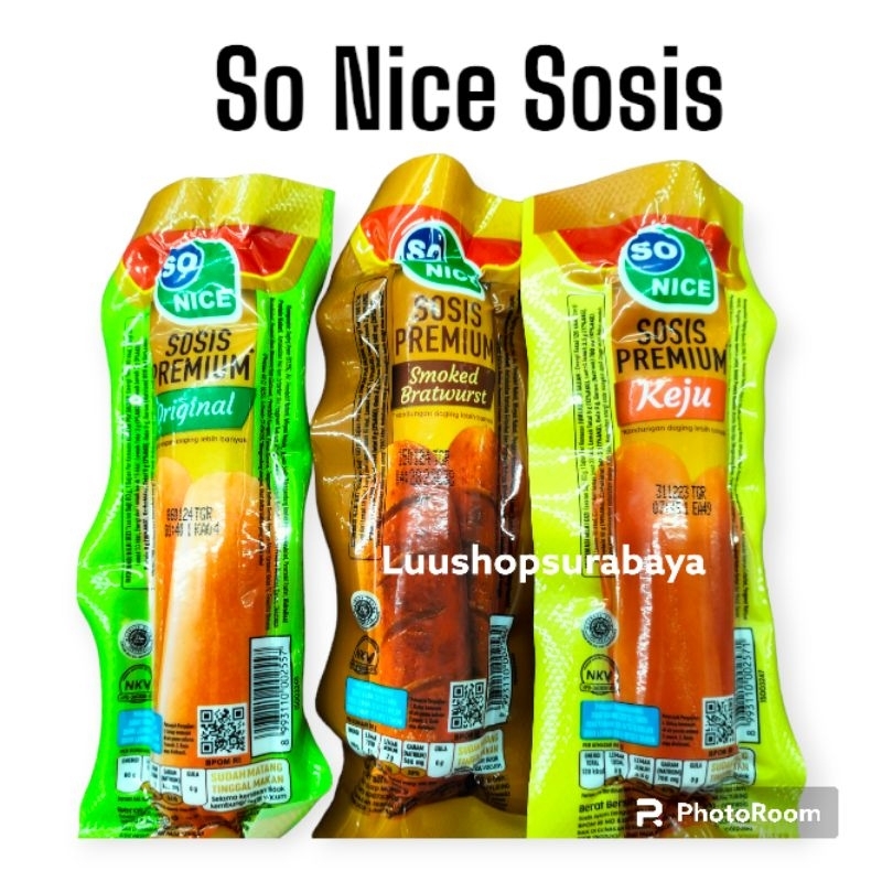 Jual So Nice Sosis Premium Original/Keju/Smoked 60gr | Shopee Indonesia