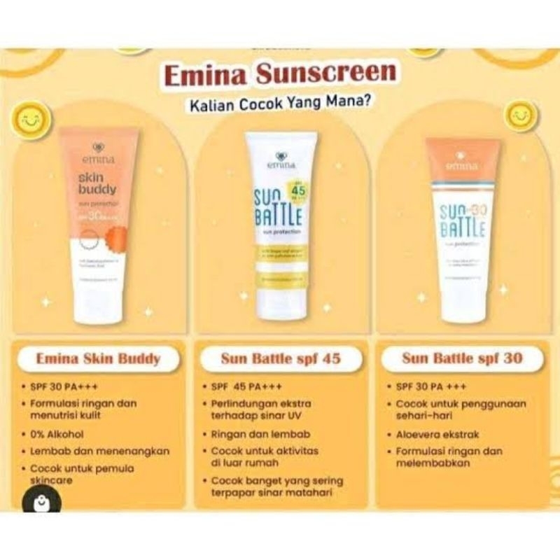 Jual Emina sunscreen pelindung matahari | Shopee Indonesia