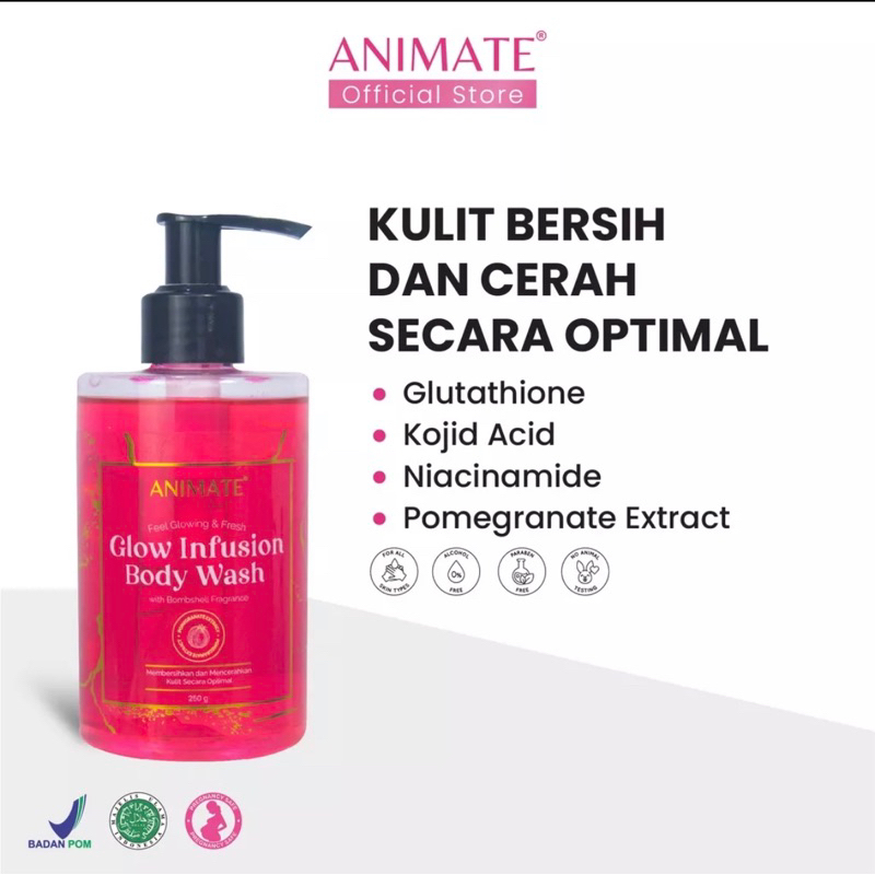 Jual Animate Glow Infusion Body Wash With Bombshell Fragrance 250 ML ...