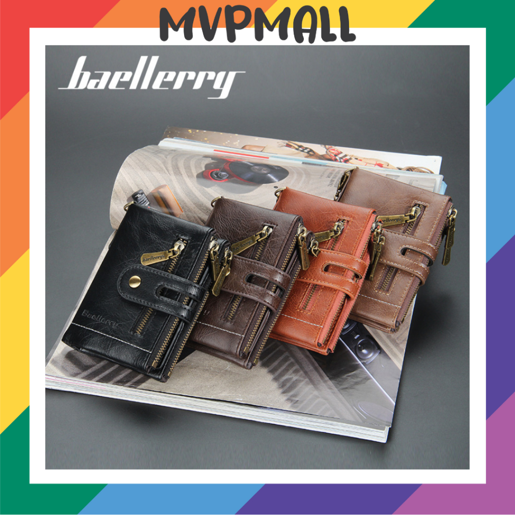 Jual BAELLERRY D3226 Dompet Pria Dompet Pendek Bahan Kulit PU Leather ...