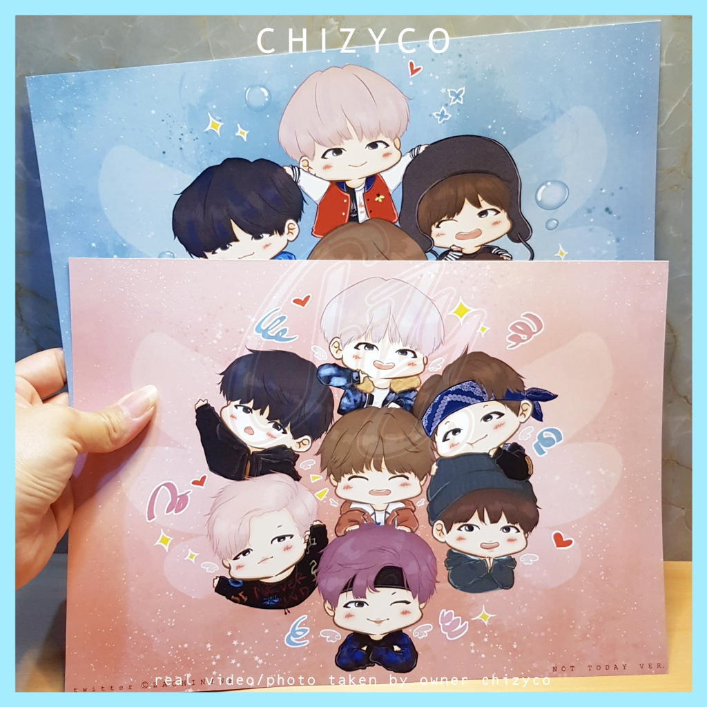 Jual BTS CHIBI FANART POSTER SET | SPRING DAY + NOT TODAY | Shopee ...