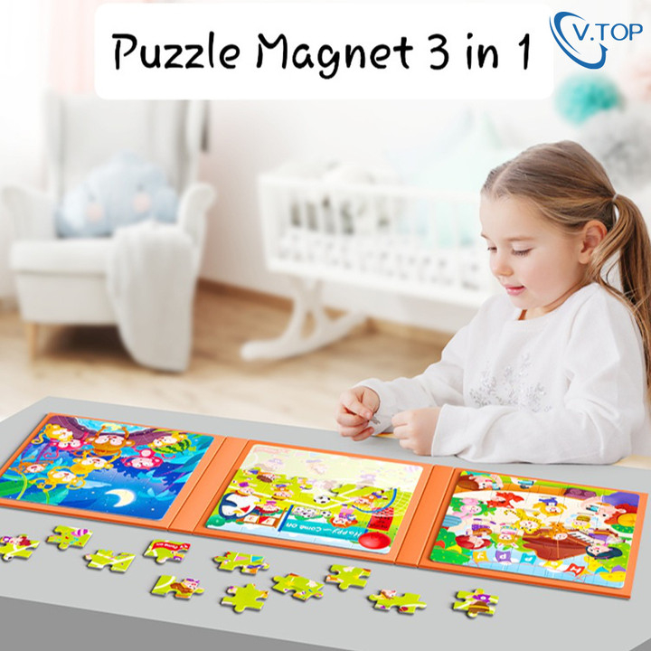 Jual V.TOP Mainan Buku Puzzle Magnet 3 In 1 Dengan 5 Step Variasi ...