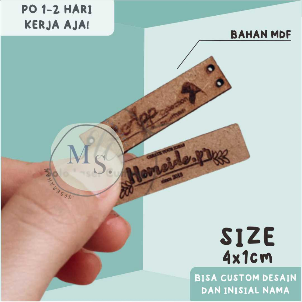 Jual READY STOCK Label kayu custom logo / LABEL HIJAB / LABEL LOGO ...
