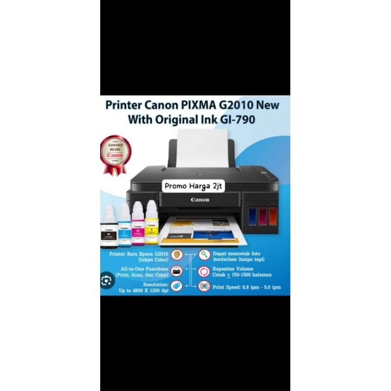Jual Printer canon G2010 ( print,scan,copy ) include tinta ORIGINAL ...
