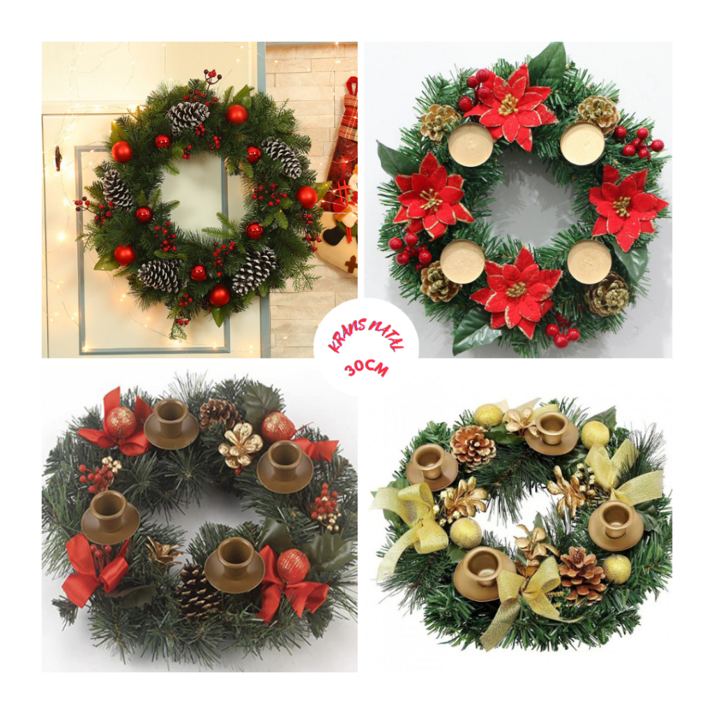Jual Hiasan Krans Natal Pajangan Ornament Dekorasi Aksesoris Natal ...