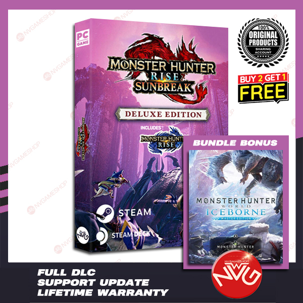 Jual Monster Hunter Rise Sunbreak Deluxe Edition Bundle Monster Hunter World Iceborne PC ...