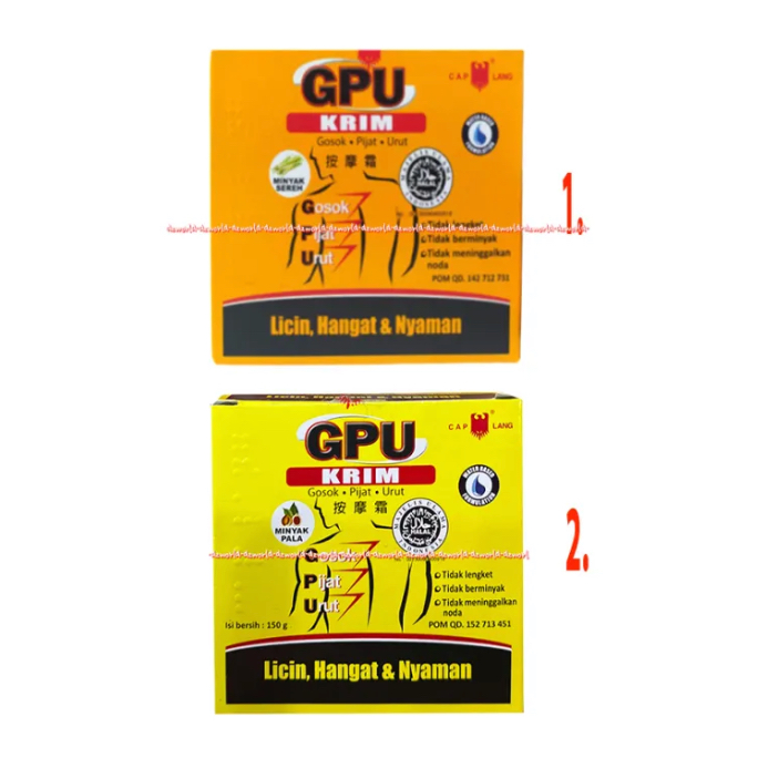 Jual GPU Cream Rub Massage Knead 150gr Krim Pegal Linu Nyeri Sendi ...