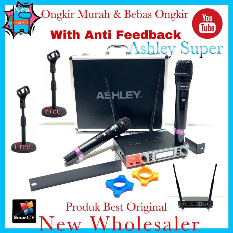 Jual mic wireless Ashley Pro Super Anti feedback original new metal ...