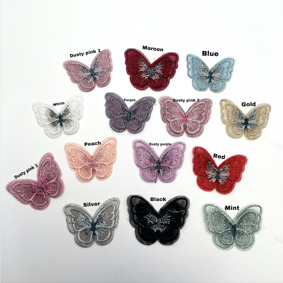 Jual C Patch Organza Bordir Bunga Aplikasi Kupu 3D , Kupu Organza 2 layer , Renda Bordir Kupu 3D ...