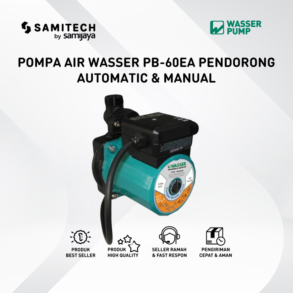 Jual POMPA AIR DORONG WASSER PB-60EA / BOOSTER PUMP WASSER PB 60 EA ...