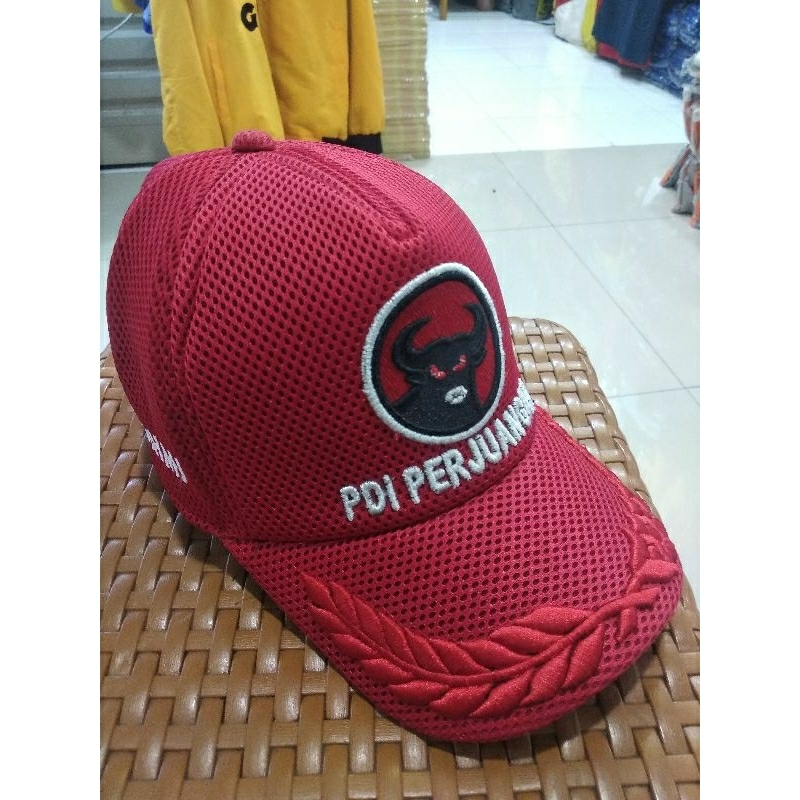 Jual TOPI PDI PERJUANGAN MURAH//TOPI PDI PERJUANGAN//TOPI PDIP//TOPI ...