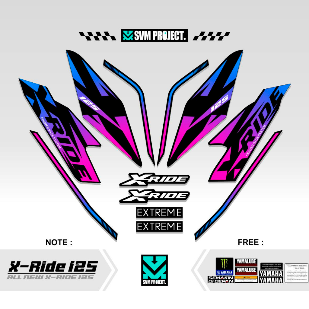 Jual STRIPING X-RIDE NEW MOTIF 2 / STICKER X-RIDE NEW 125 / STIKER ...