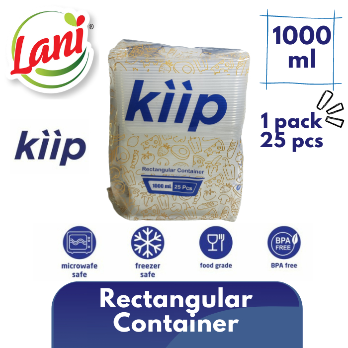 Jual Kiip Thinwall Rectangle 1000 ml 1 Pack (25 Pcs) | Shopee Indonesia