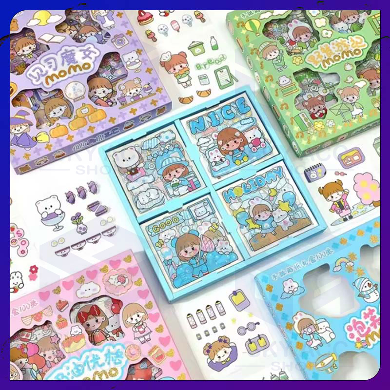 Jual Stiker Box Viral Sticker momo isi 100pcs Stikcer Korea Lucu Viral ...