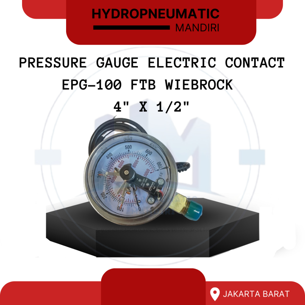 Jual PRESSURE GAUGE ELECTRIC CONTACT EPG-100 FTB WIEBROCK 4" X 1/2 ...