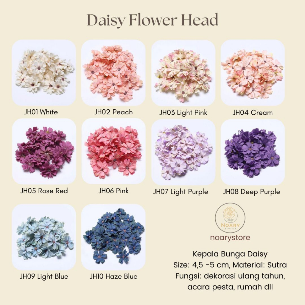 Jual DAISY FLOWER HEADS / Bunga Palsu / Bunga Dekor | Shopee Indonesia