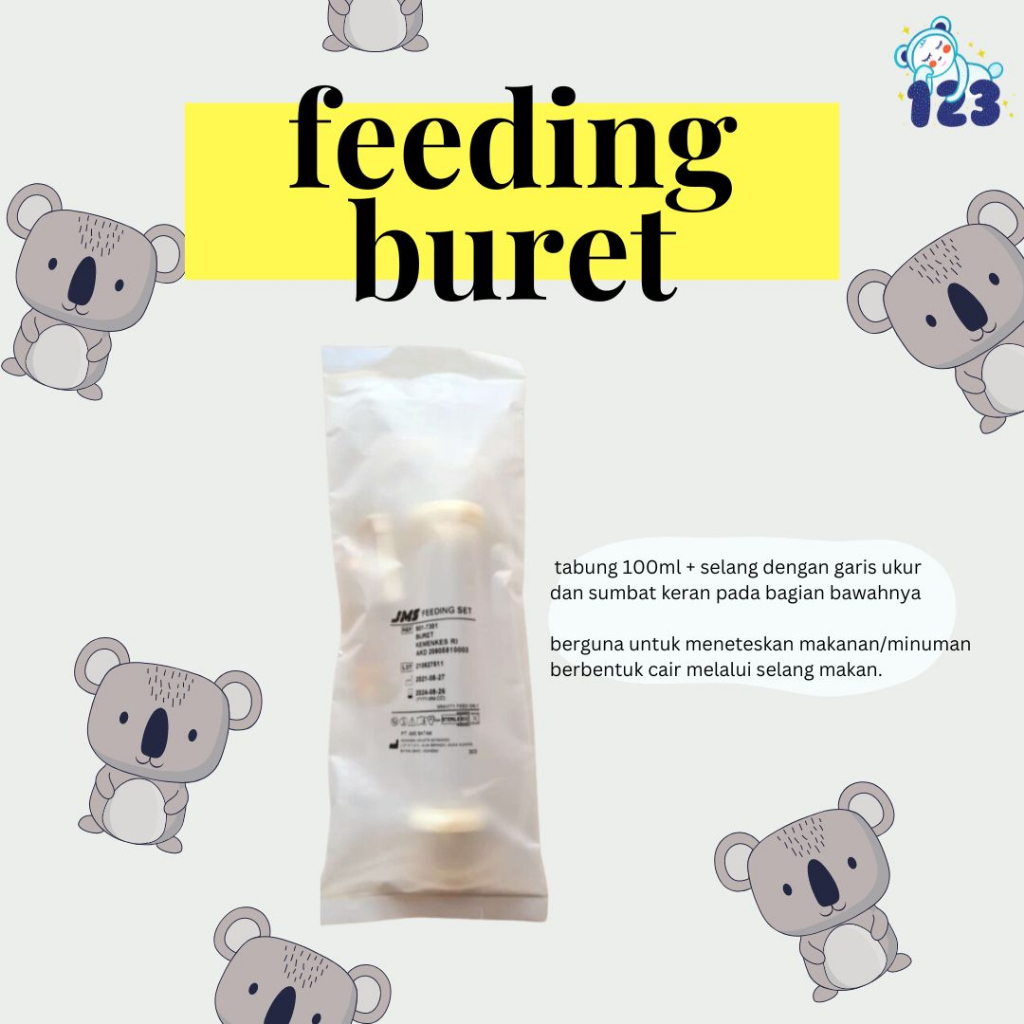 Jual Feeding set buret JMS / Feeding Buret Ujung tutup bisa buka 100 ml ...