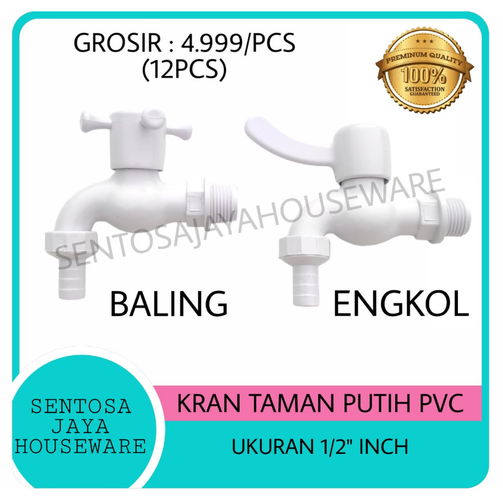 Jual KRAN PLASTIK PVC PUTIH POLOS - KRAN TAMAN PVC PUTIH - KRAN AIR ...
