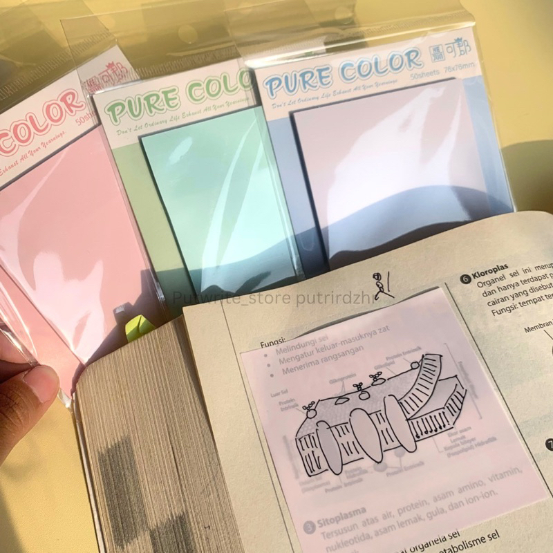 Jual Sticky Notes Transparan Warna Pure Color | Shopee Indonesia