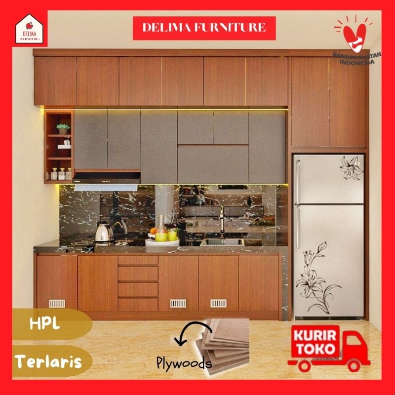Jual Kitchen set hpl/kitchen set /lemari dapur/hpl/interior | Shopee ...